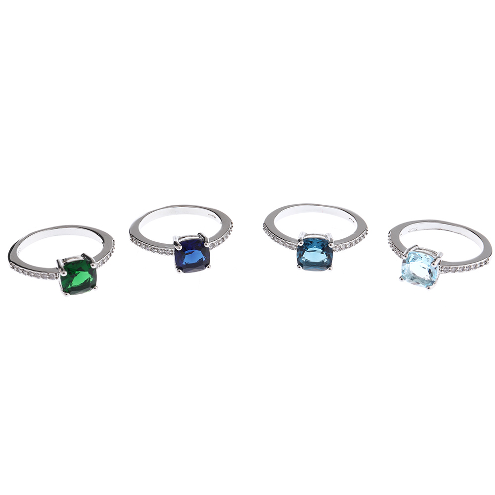【TechTrove】Fashion Desgin Ring Big Square Sky Blue Stone Rings Women ...