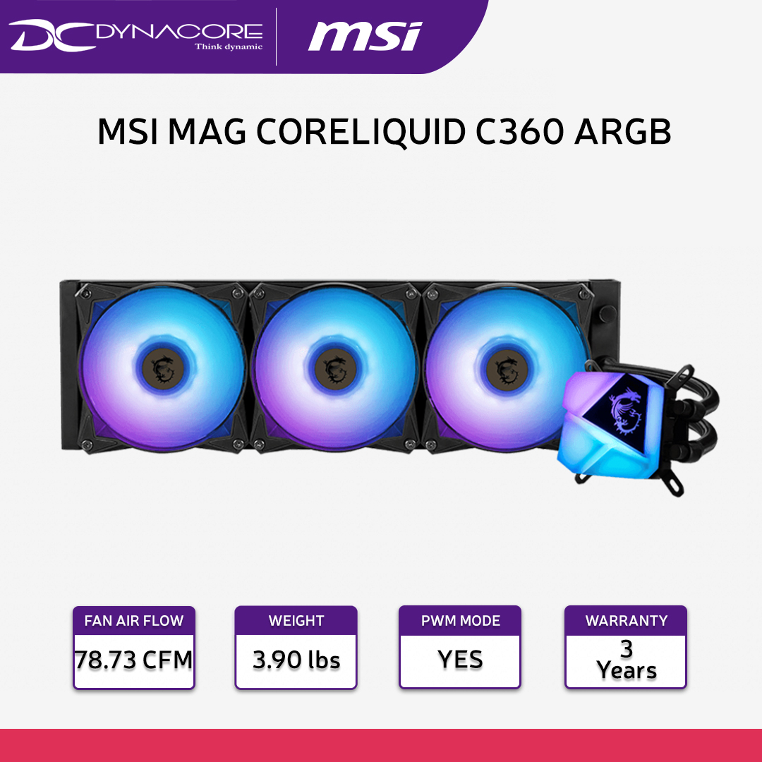 DYNACORE - MSI MAG CORELIQUID C240 240mm / 360mm AIO Liquid CPU Cooler ...