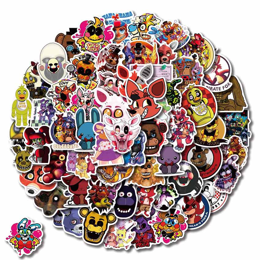 100 Pcs Stiker Stiker Desain Anime Five Nights at Freddy's Series ...