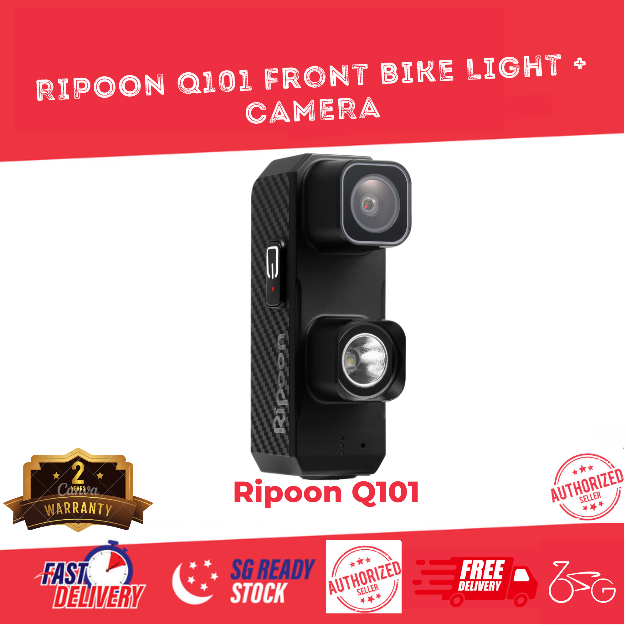 Ripoon Q100 Rear and Q101 Front Bicycle Integrated light and camera ...