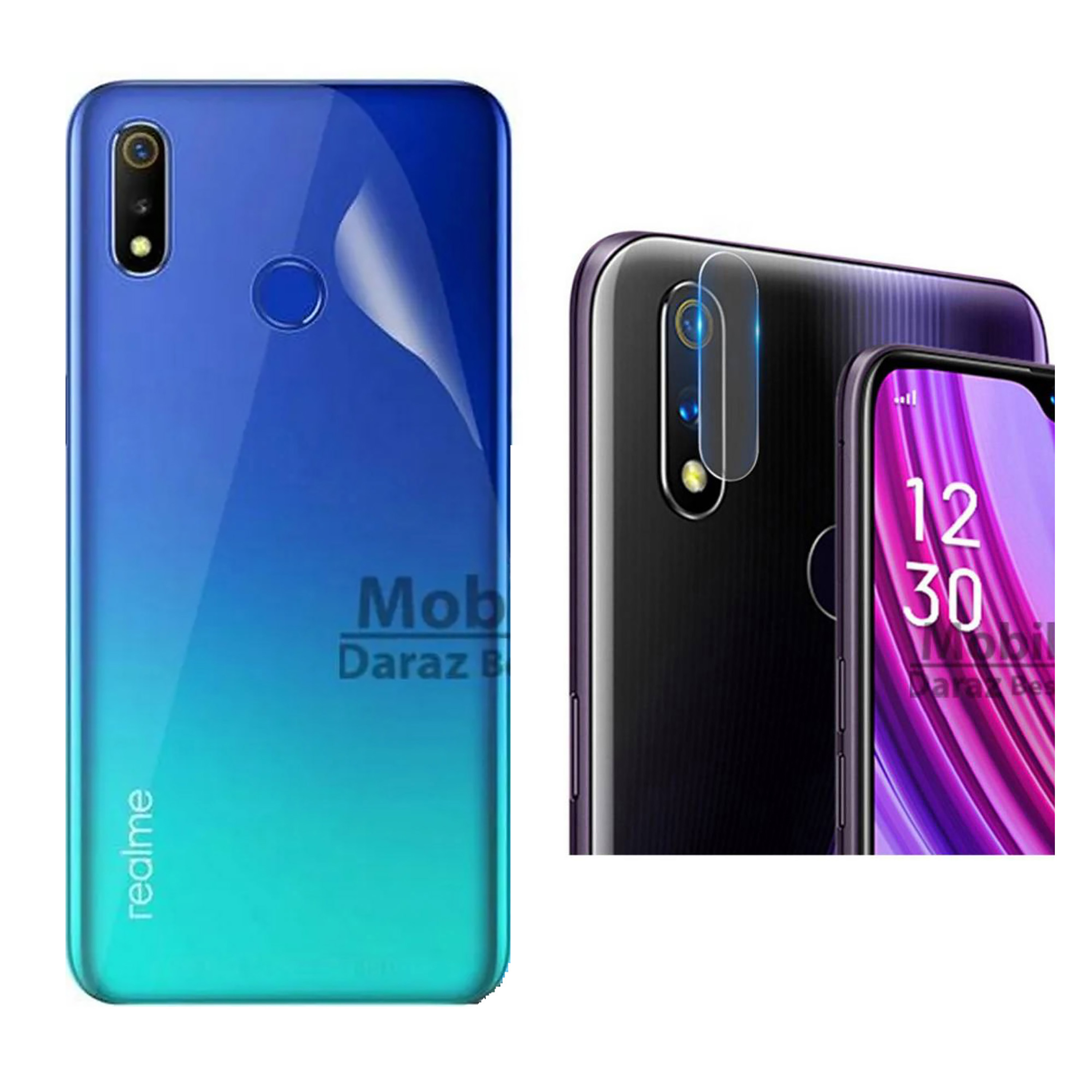 Realme 3 Back Protection Clear Jelly Soft Ultra Clear Jell + Back ...