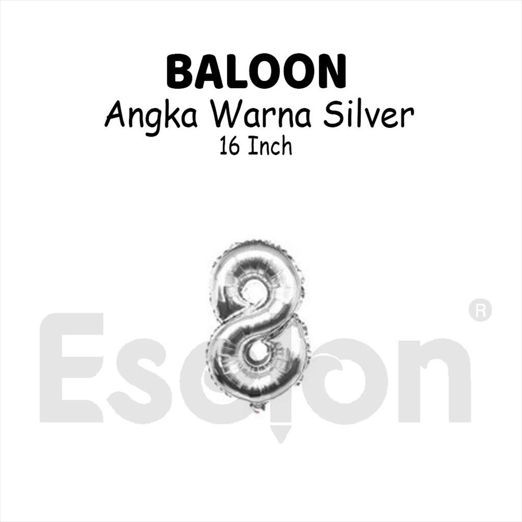 1 pcs Balon Angka Foil Silver 16 inch / Balon Angka Silver | Lazada ...