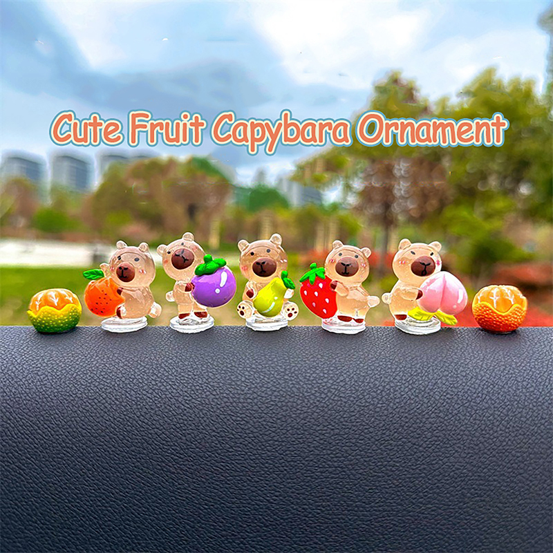 5Pcs Cartoon Capybara Car Interior Auto Dashboard Doll Ornaments ...