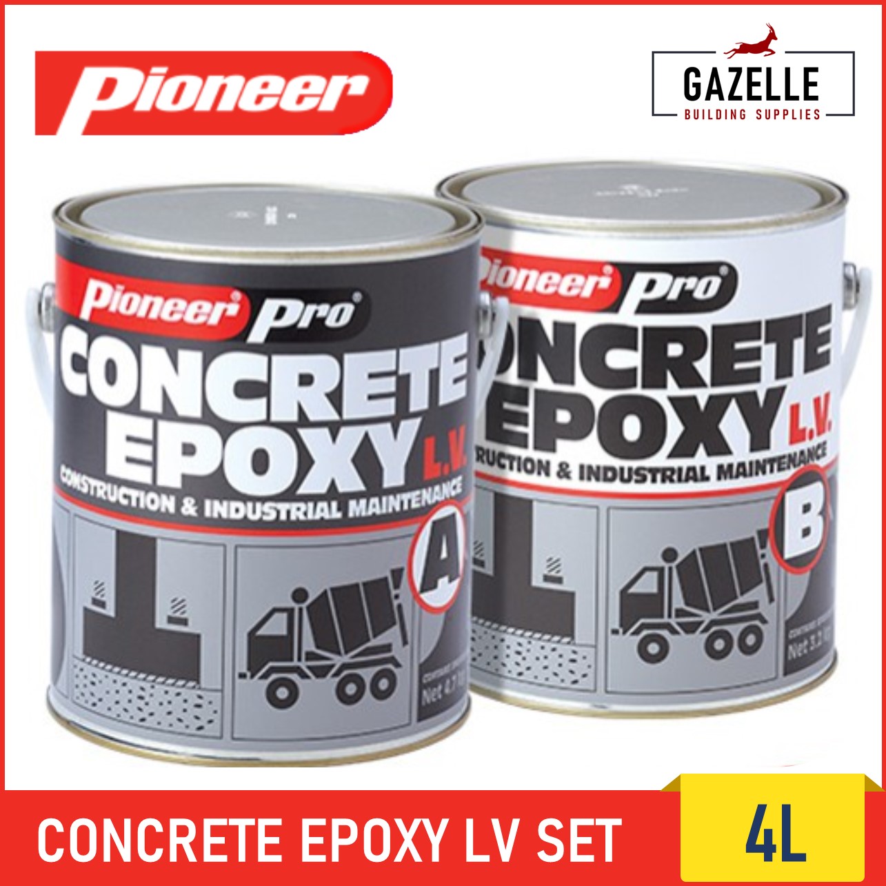 Pioneer Pro Concrete Epoxy L.V. Low Viscosity Set - 4L | Lazada PH