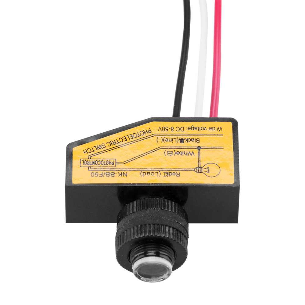 【TopazTrove】Houkiper DC 8-50V Flush Mount Photocell Dusk to Dawn Switch ...