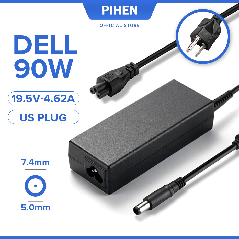 PIHEN 19.5V 4.62A 90W ที่ชาร์จแล็ปท็อปอะแดปเตอร์ AC สำหรับ Dell ...
