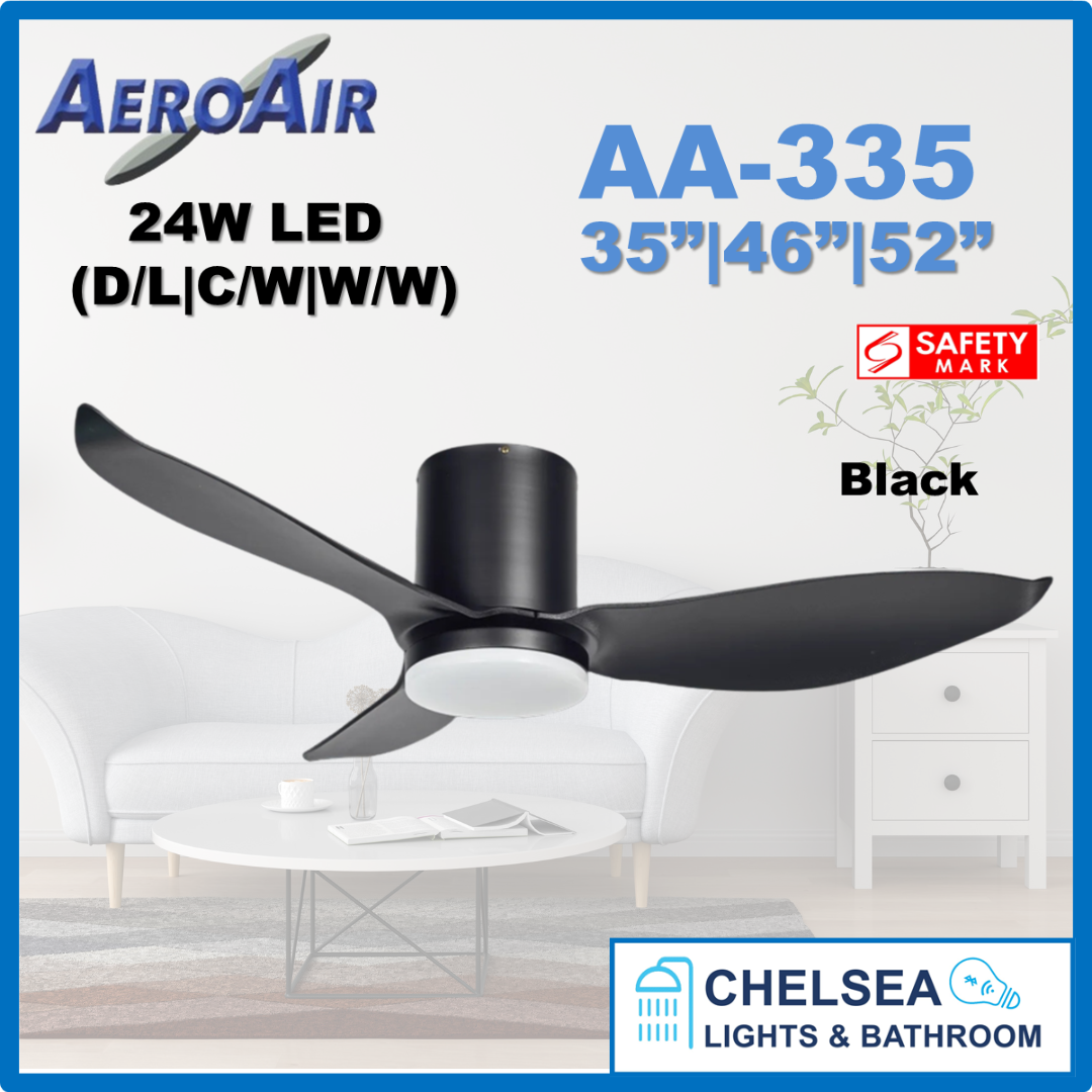 Aeroair AA335 DC Ceiling fan low profile led light 24w and remote Great ...