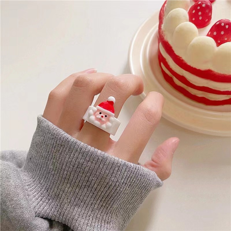 【New arrival】Christmas ornaments personalized cute cartoon ring Santa ...