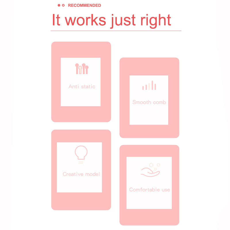 Cartoon Animal Childrens Comb Hairdressing Comb Fine-toothed Pointed ...