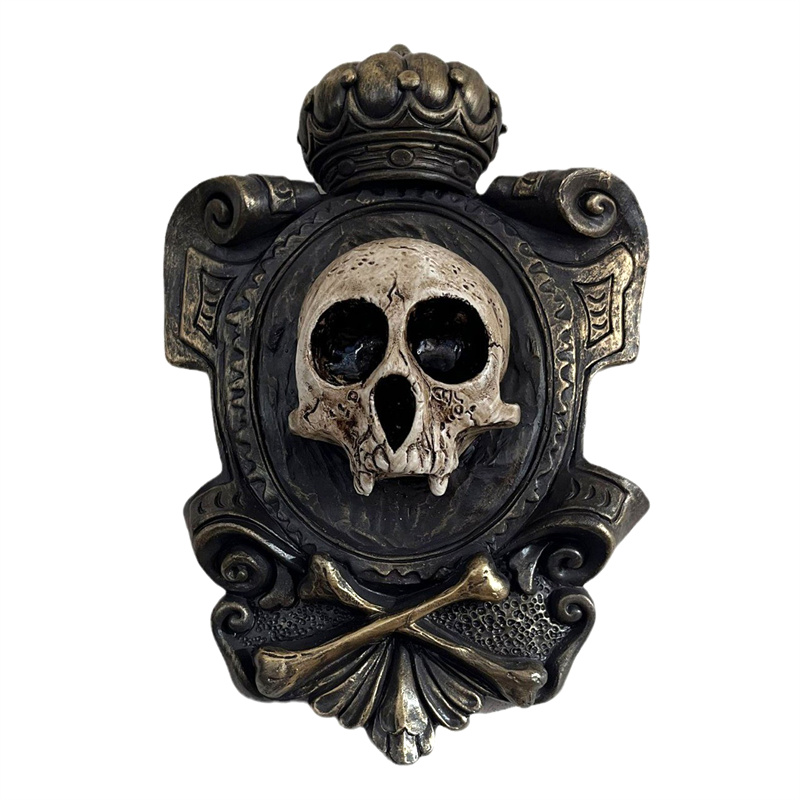 Hanging Skull Plaque Skull Art Wall Decor Halloween Gothic Skull Craft ...