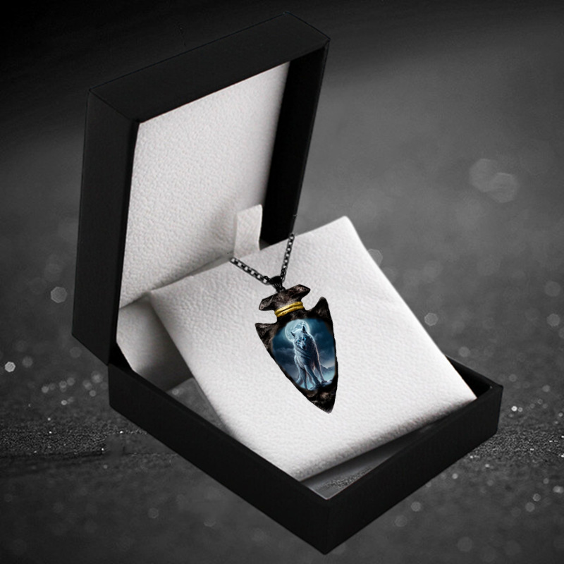 Animal Jewelry Punk Wolf Head Coyote King Triangle Arrow Pendant Trendy ...