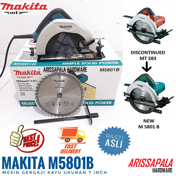 Mesin Circular Saw Mesin Serkel Gergaji Potong Kayu Circle 7 inch Maktec Makita MT583 M5801B ...