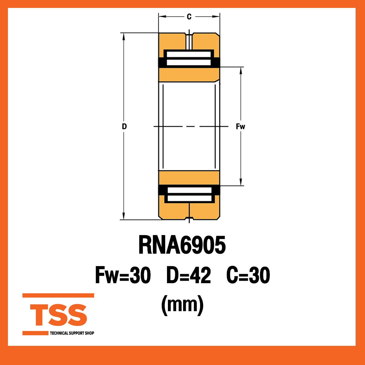 RNA6905 ตลับลูกปืนเม็ดเข็ม RNA 6905 ( NEEDLE ROLLER BEARINGS ) จำนวน 1 ...