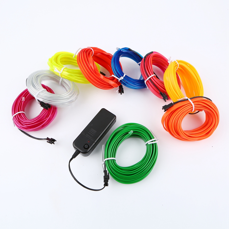Sewable El Wire Tron Led Neon Tape Glow El Wire Easy Sew Tag Strip ...