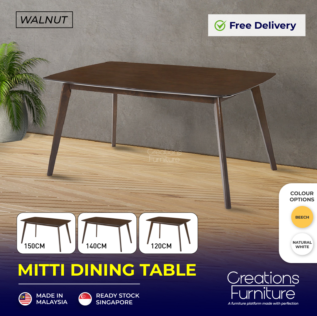 MITTI DINING TABLE SOLID WOOD TABLE TOP AND LEGS / DINING SET / DINING ...