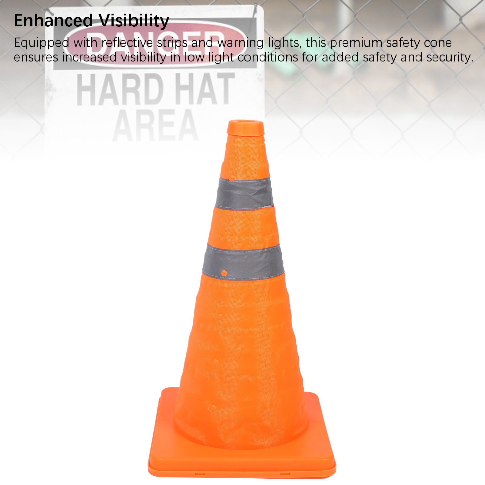 Safety Cones Easy Setup Foldable 360° Reflective Strips PP Base 4Pcs ...