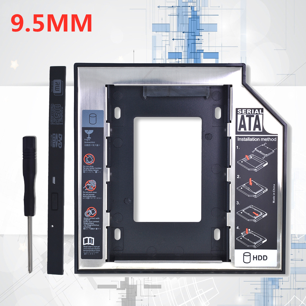 Universal 12.7/9.5mm Ssd Hdd SATA Hard Disk Drive HDD Caddy Adapter Bay ...