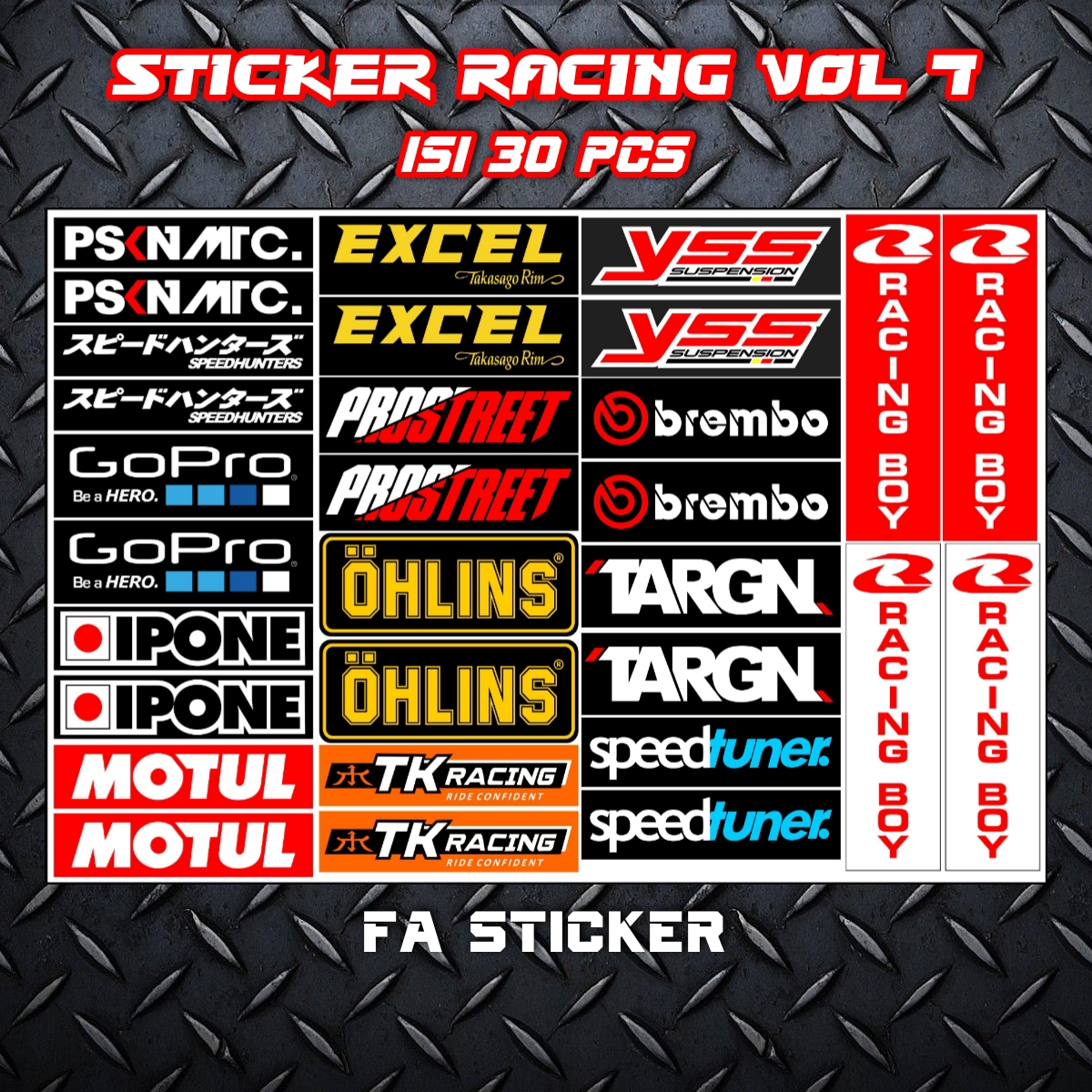 Stiker Racing Pack Sticker Racing Sponsor Stiker Helm Stiker Motor ...