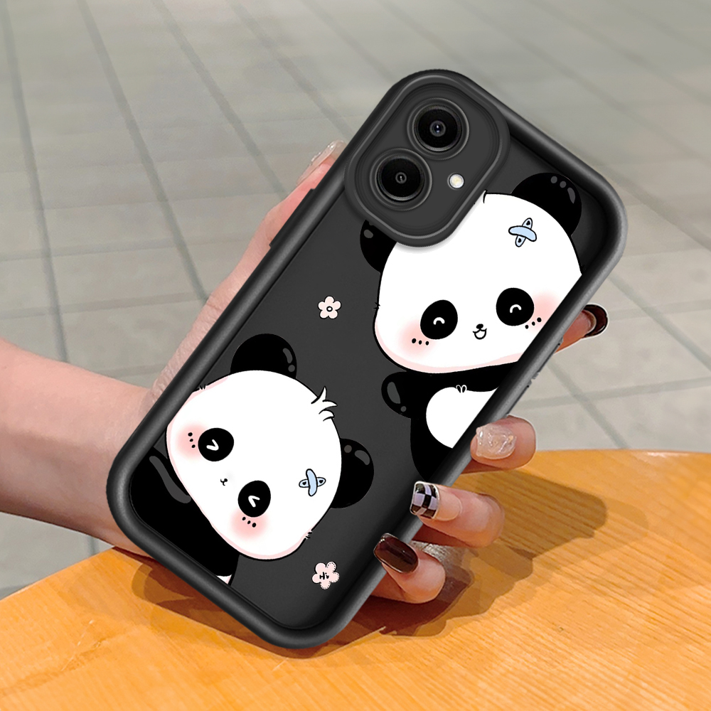 TA for Samsung A06 Back Cover Soft Square Ladder Cute Panda Cases ...
