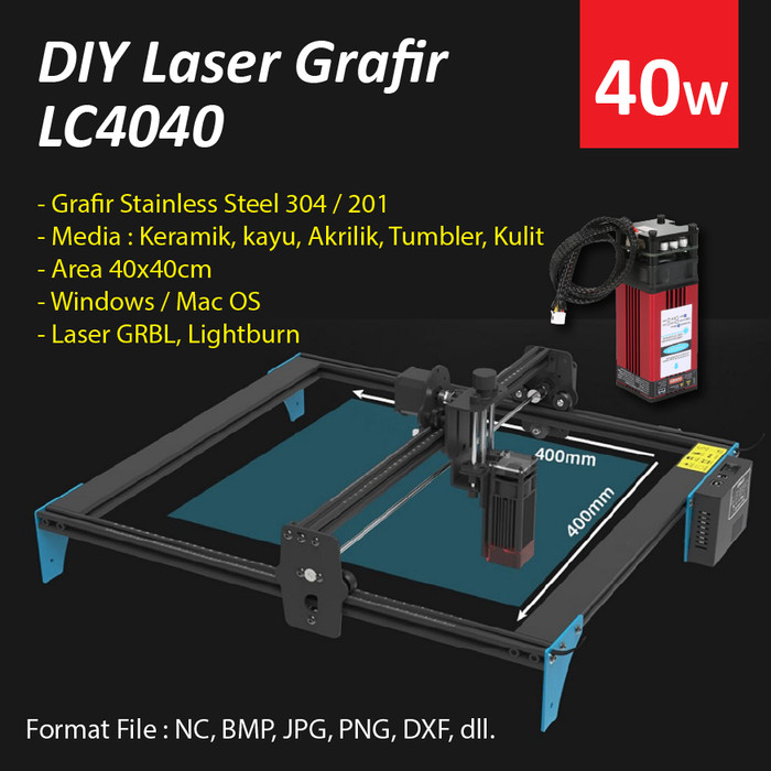 LASER GRAFIR STAINLESS 40W LC4040 PRO MESIN CNC | Lazada Indonesia