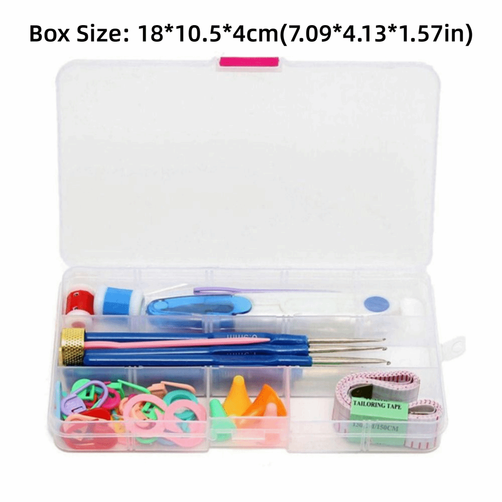 53PCS Useful Mixed Color Crochet Hooks Kit with Box Needles Stitches ...