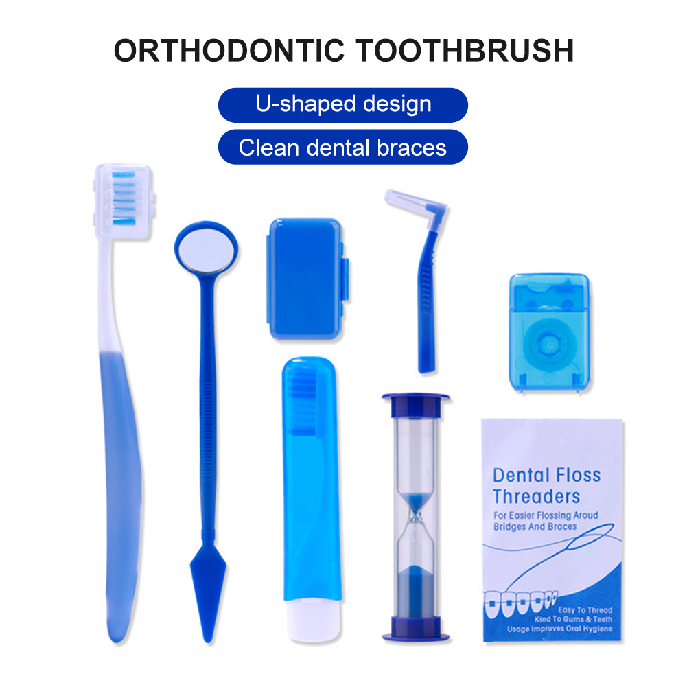 8pcs Orthodontic Dental Care Kit Set Braces Toothbrush/Foldable, Dental ...