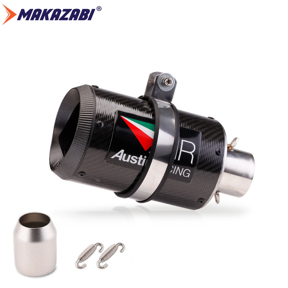 51MM 2 Inches Motorcycle Exhaust Muffler Pipe Motorcross Exhaust Canister Pipe Tail pipe Carbon ...