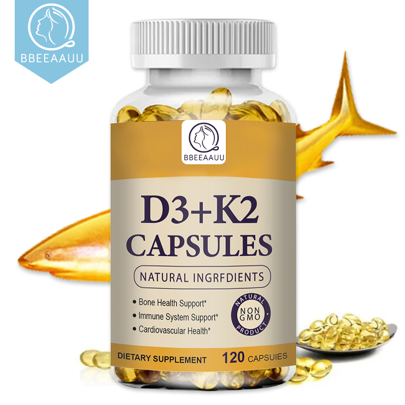 BBEEAAUU Vitamin D3 & Vitamin K2(Mk7 ) Capsules for Bone, Teeth, Muscle ...
