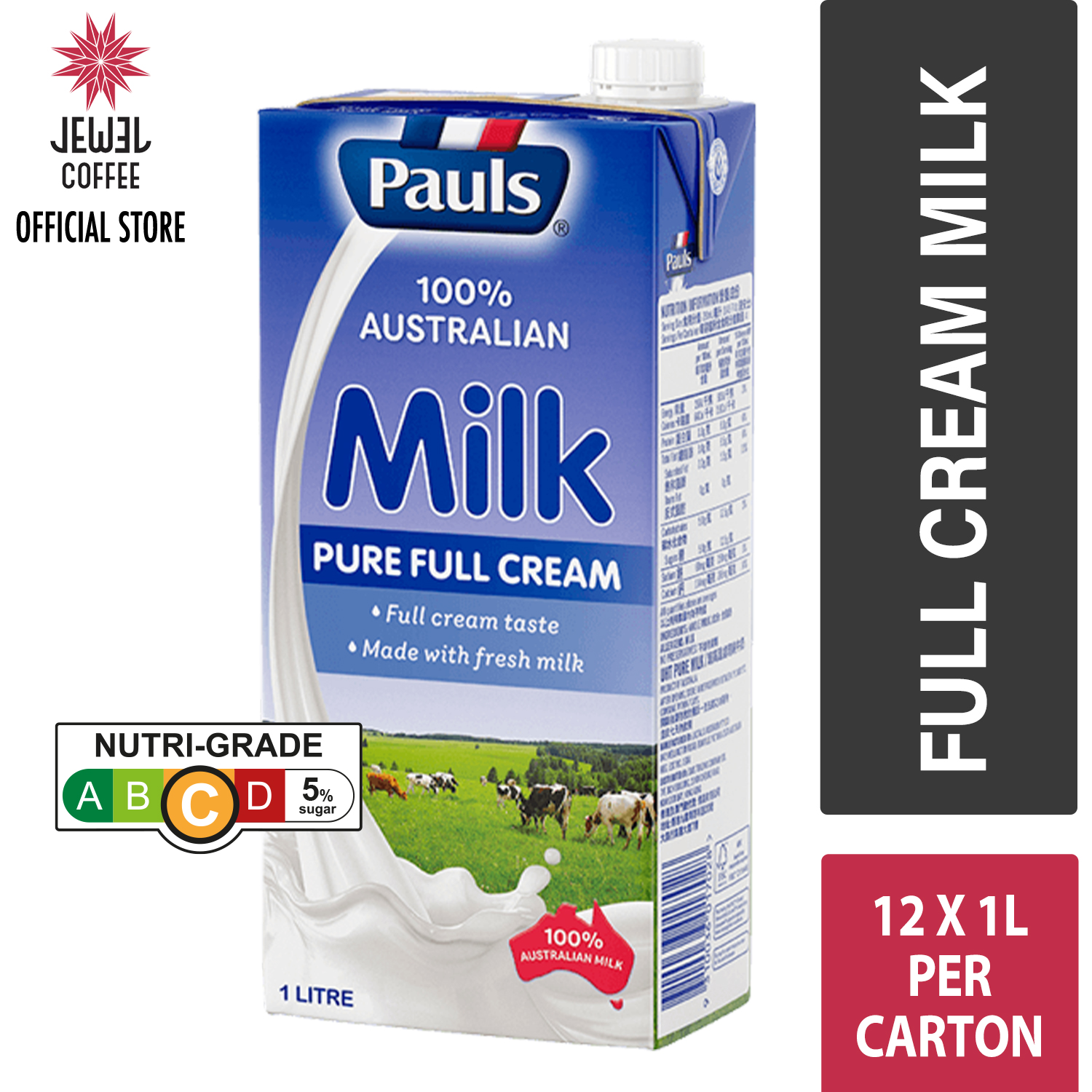 PAULS Pure UHT Milk, 1L (Pack of 12) | Lazada Singapore