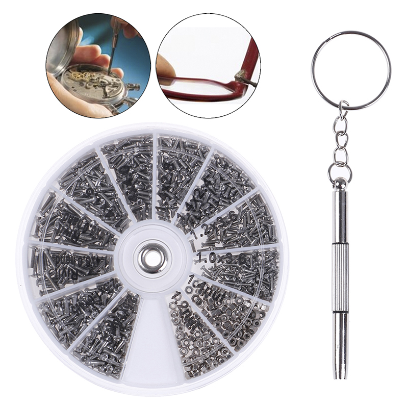 600pcs Tiny Screws Nut Screwdriver Watch Eyeglass Glasses Repair Tool