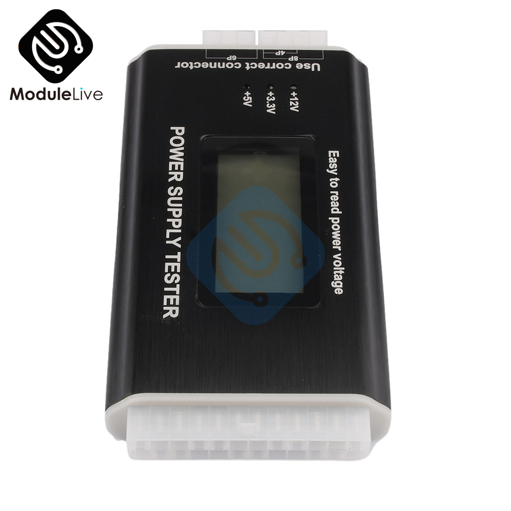 Digital Lcd Power Supply Tester For Pc 20/24 Pin 4 Psu Atx Btx Sata Hdd ...