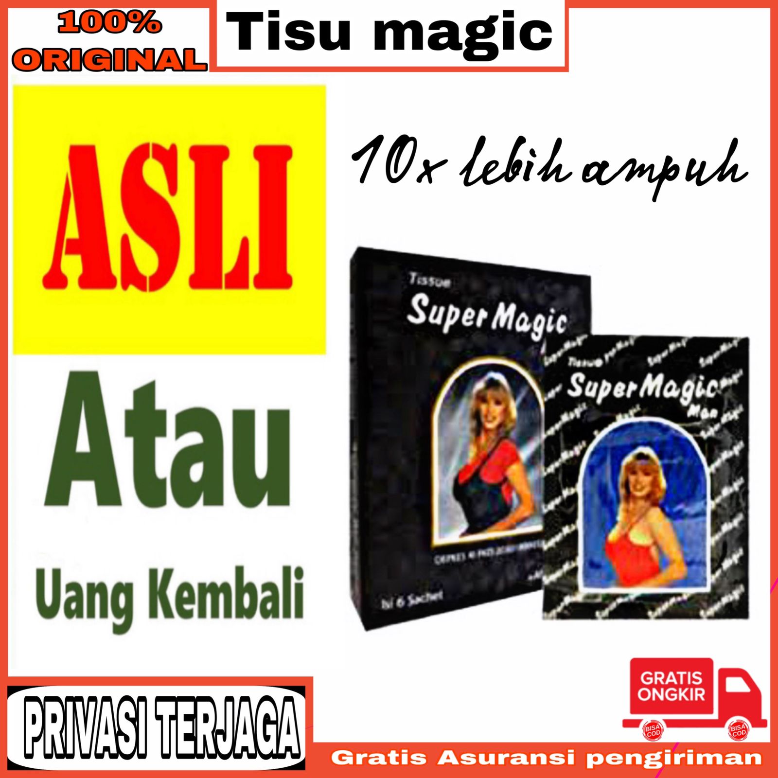 CS - Tissue Super Magic Power Man 1 Box Isi 6 Pcs | Lazada Indonesia