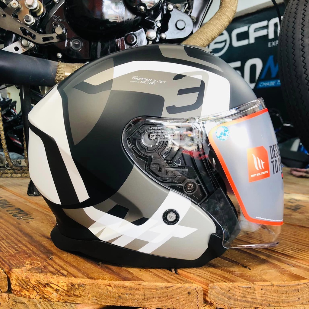 Original MT Helmet Thunder 3 SV Jet Bow OF504SV Double Visor Open Faced ...