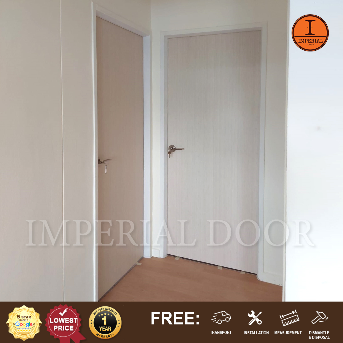 Solid Laminate Bedroom Door WV For HDB Door, BTO Resale Flats Condo ...