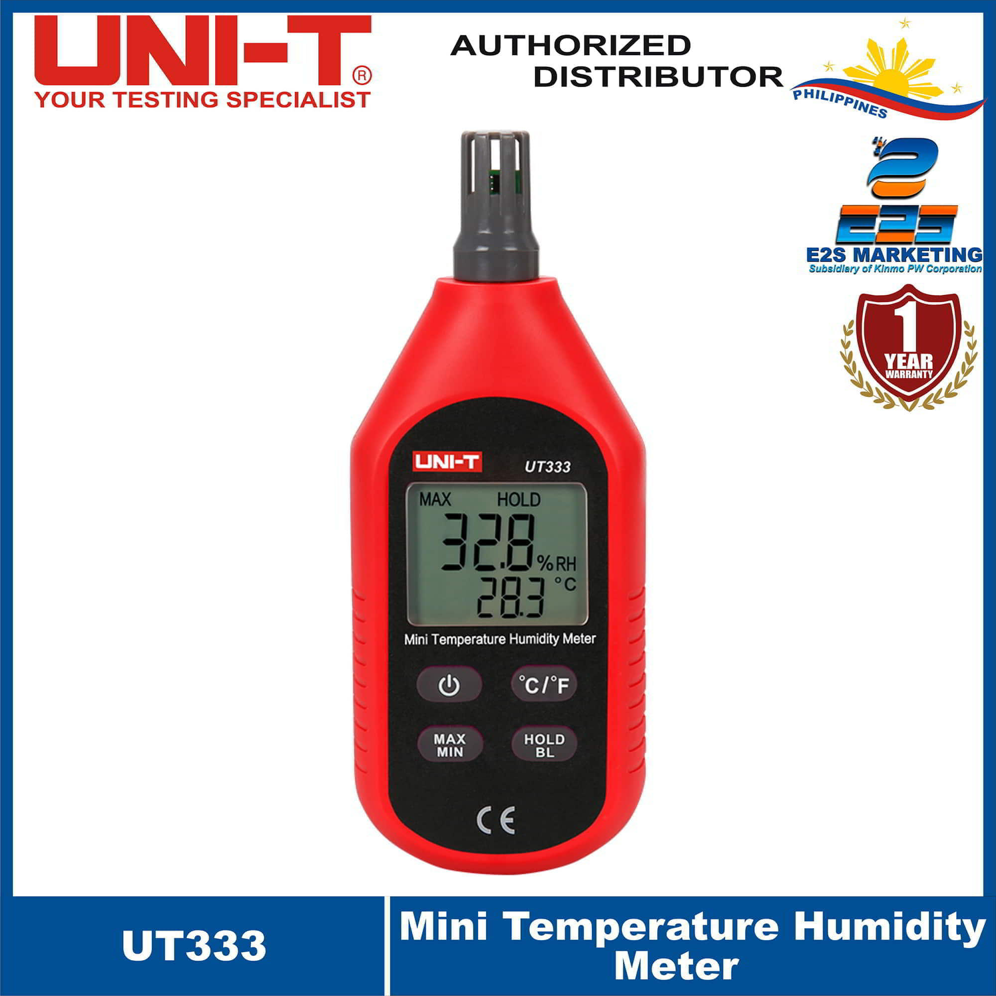 UNI-T Mini Temperature Humidity Meter UT333 Mini LCD Digital ...