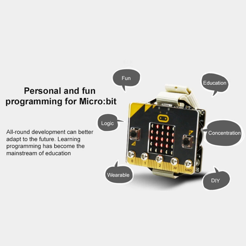 Wearable Watch Kit BBC Micro:Bit Compatible with Microbit V2 Board Speaker Microphone Touch DIY ...