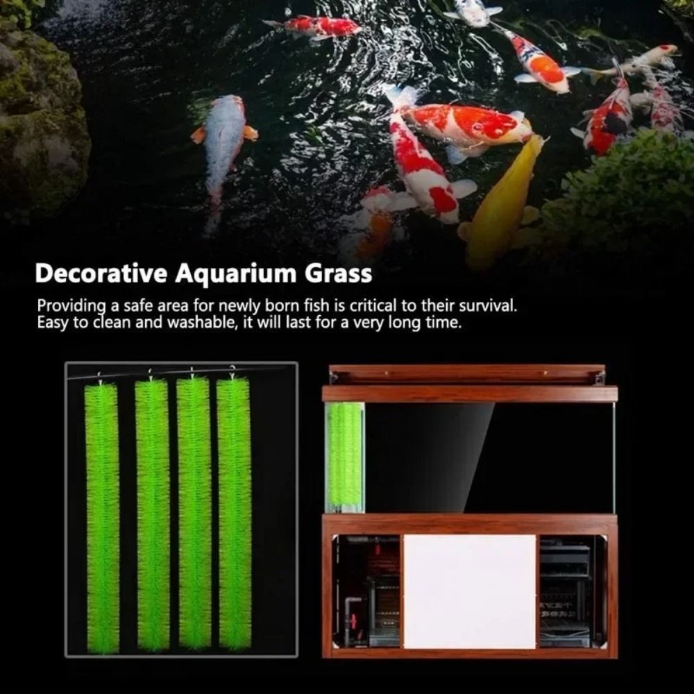 Practical 60/100cm Koi Fish Hatching Grass Flexible Mute Goldfish ...