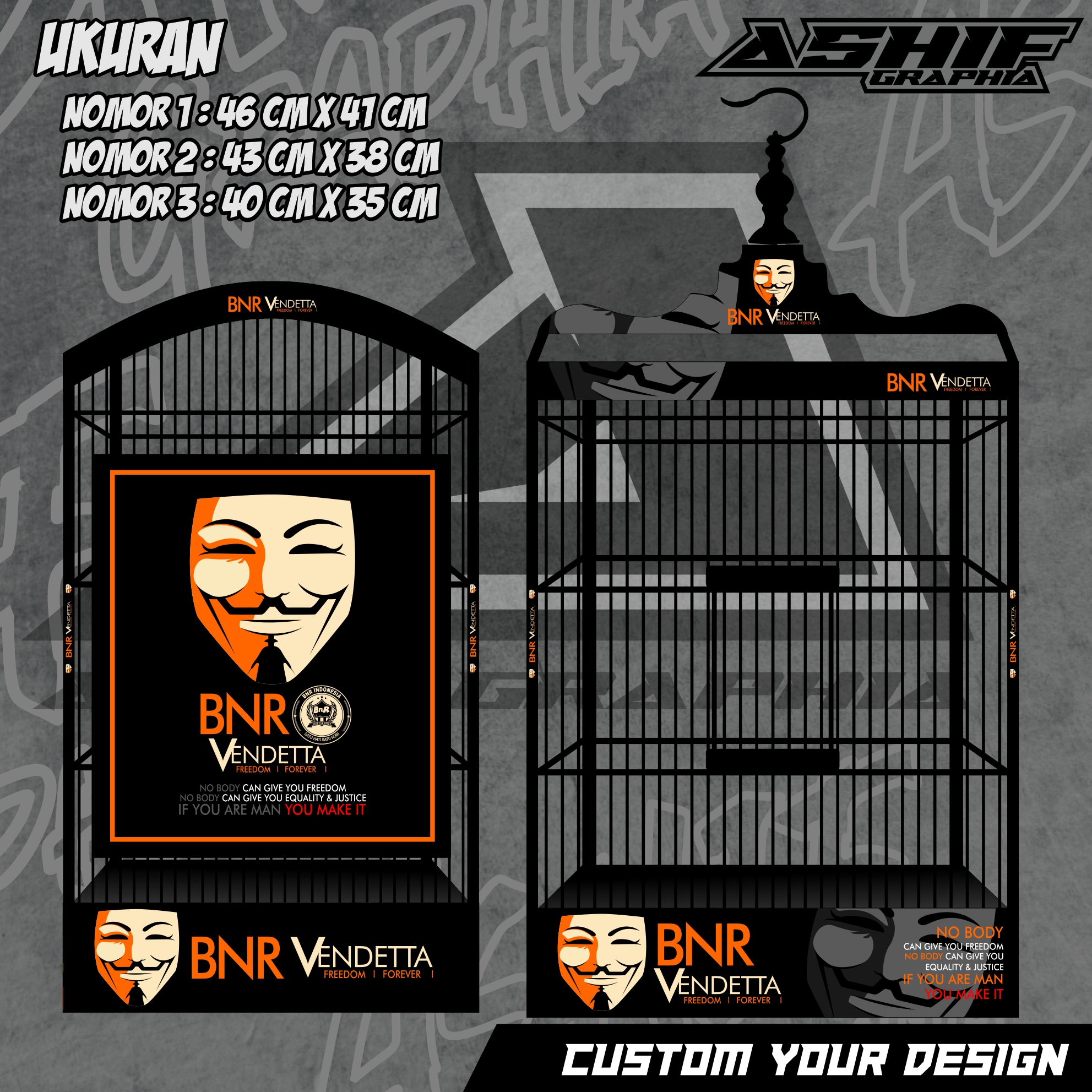STIKER sangkar KOTAK DECAL BNR VENDETTA NEW | Lazada Indonesia