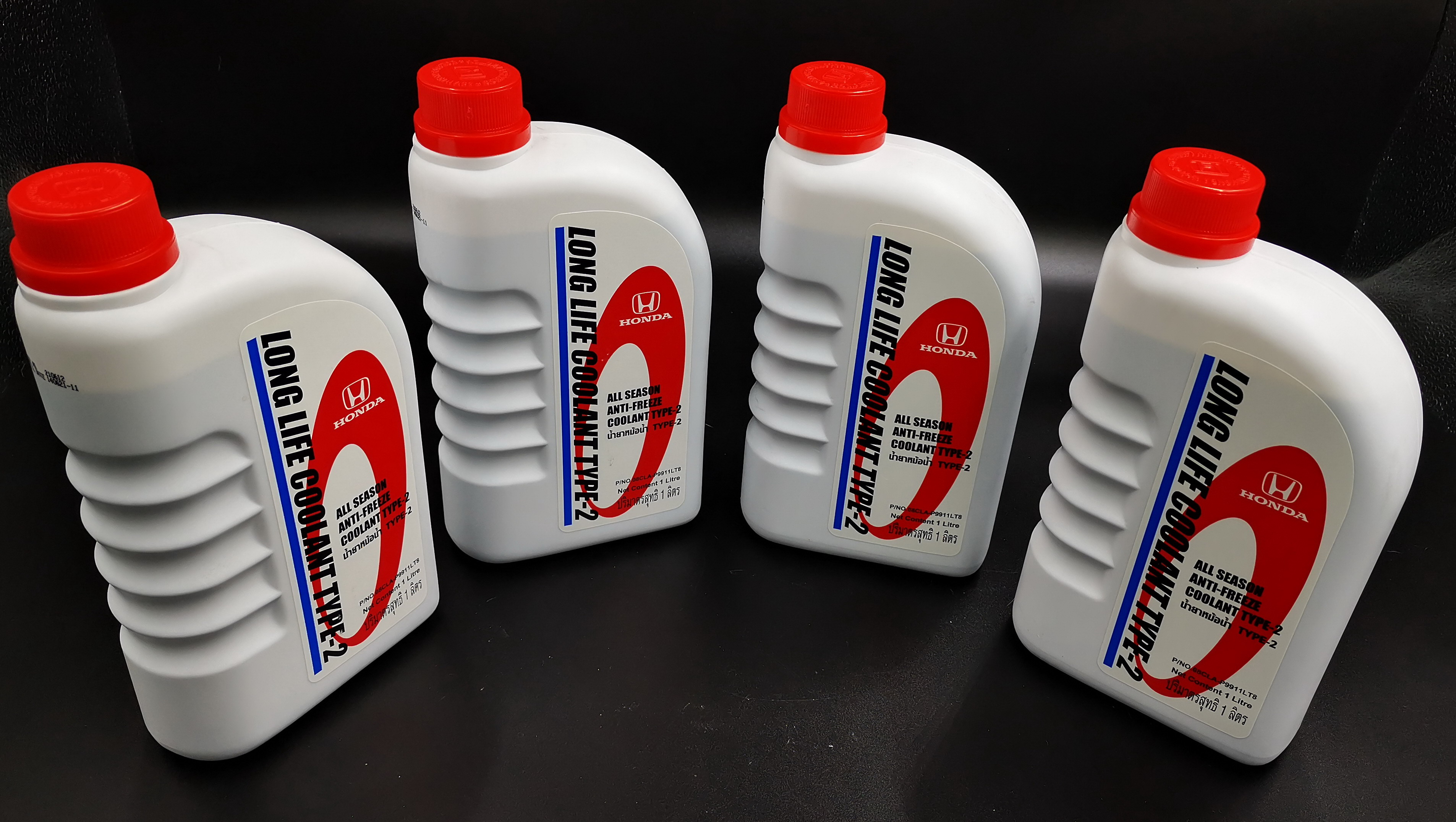 SET4 น้ำยาเติมหม้อน้ำHONDA สีฟ้า ALL SEASON ANTI-FREEZE COOLANT TYPE-2 ...