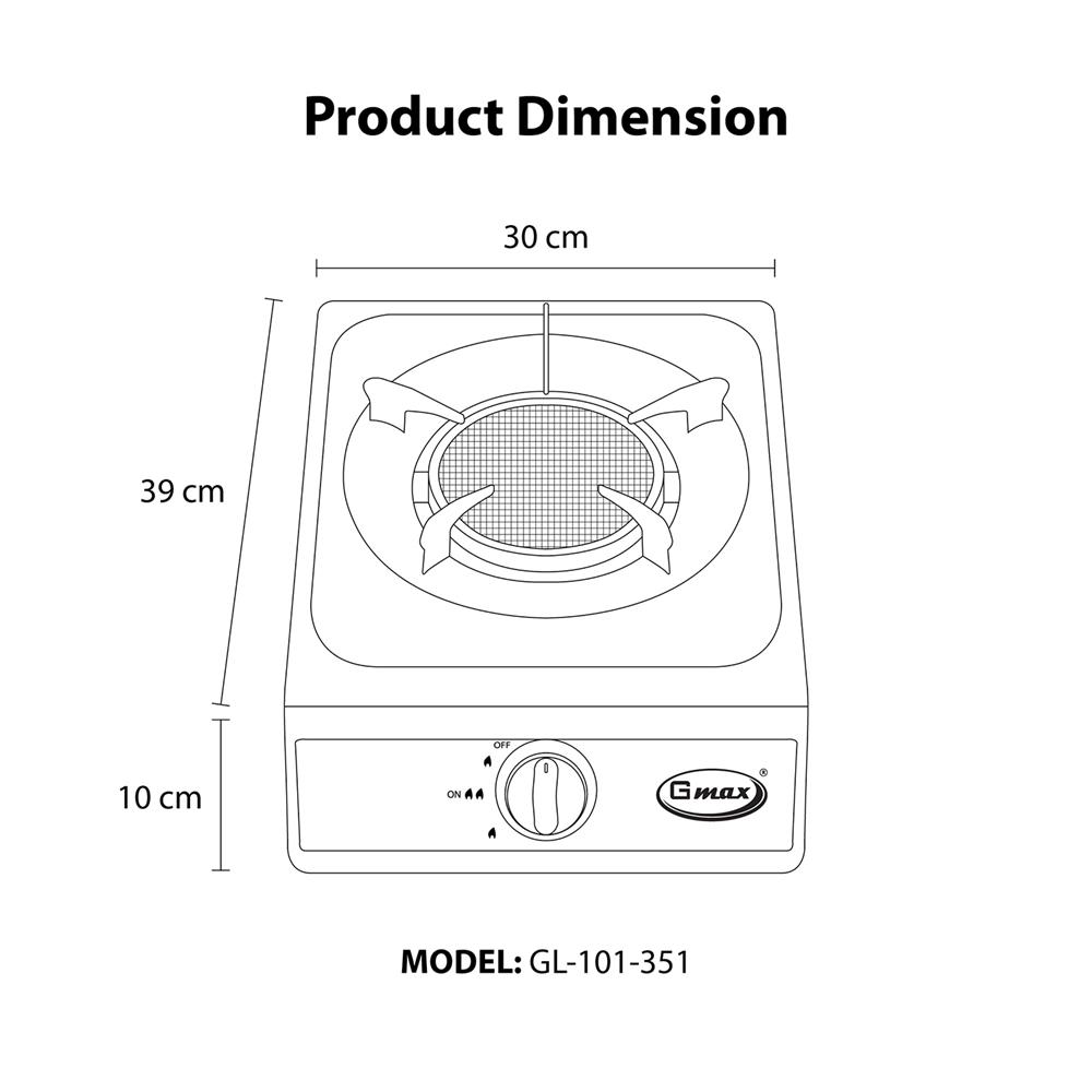 เตาแก๊สตั้งโต๊ะ 1 หัวแก๊ส GMAX GL-101-351TABLETOP GAS STOVE GMAX GL-101-351 1G ทักแชทได้ค่ะ ...
