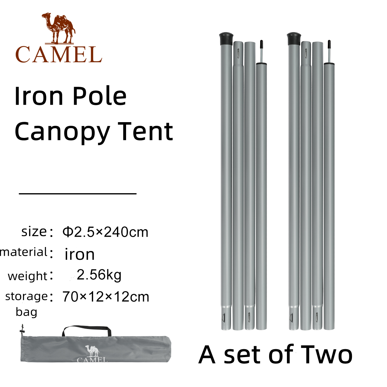 Camel Crown Outdoor Camping Canopy Pole Tent Hall Support Pole Extra ...