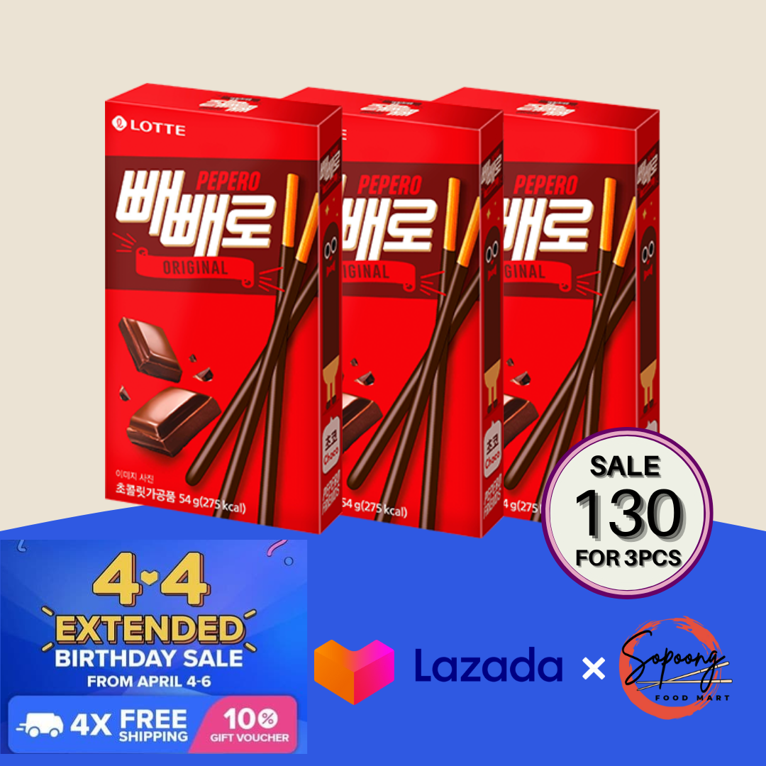 Lotte Pepero Original Stick Biscuit And Chocolate 3x47g Lazada Ph
