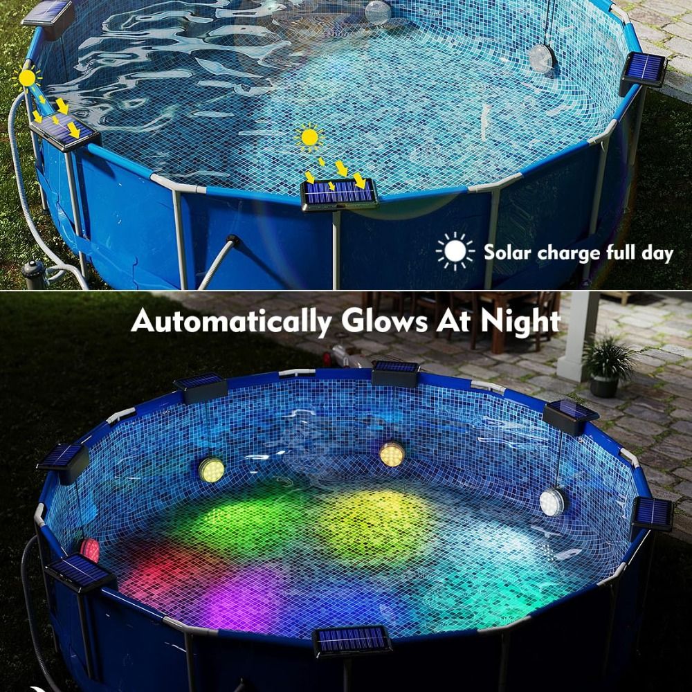 Color Changing Remote Control Solar Pool LED Light Brightness Levels ...