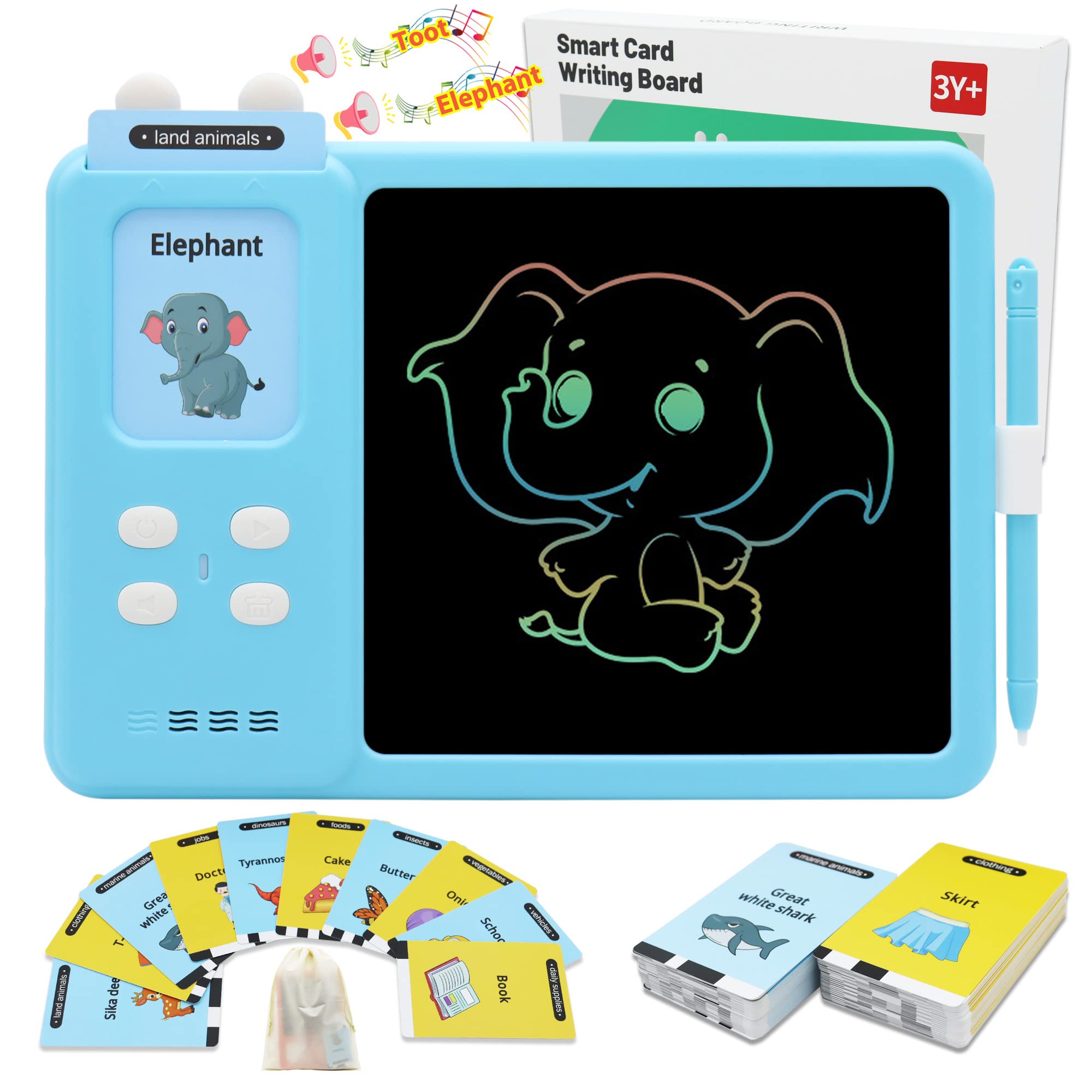 224 Words Talking Flash Cards LCD Writing Tablet Board Pad Toy ...