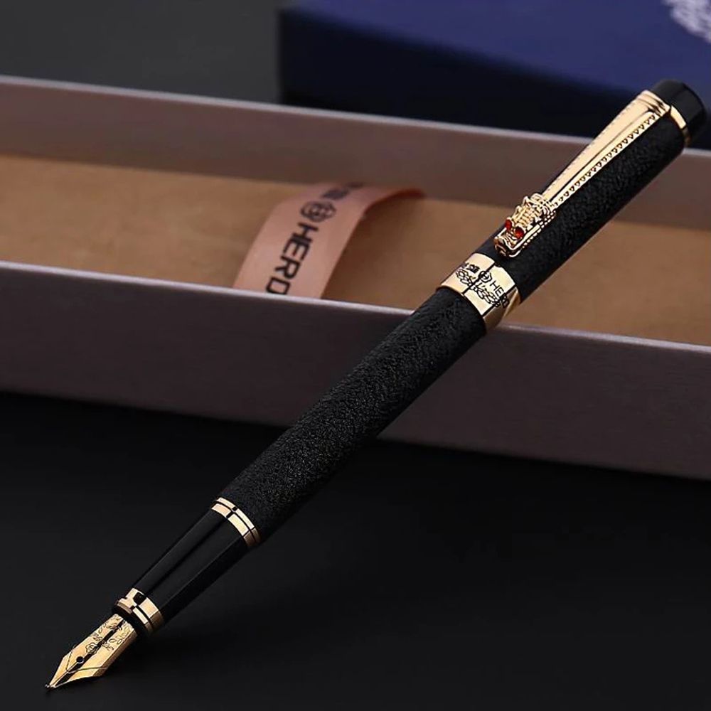 School Supplies Office Stationery Frosted Black Dragon Ink Pen Business ...