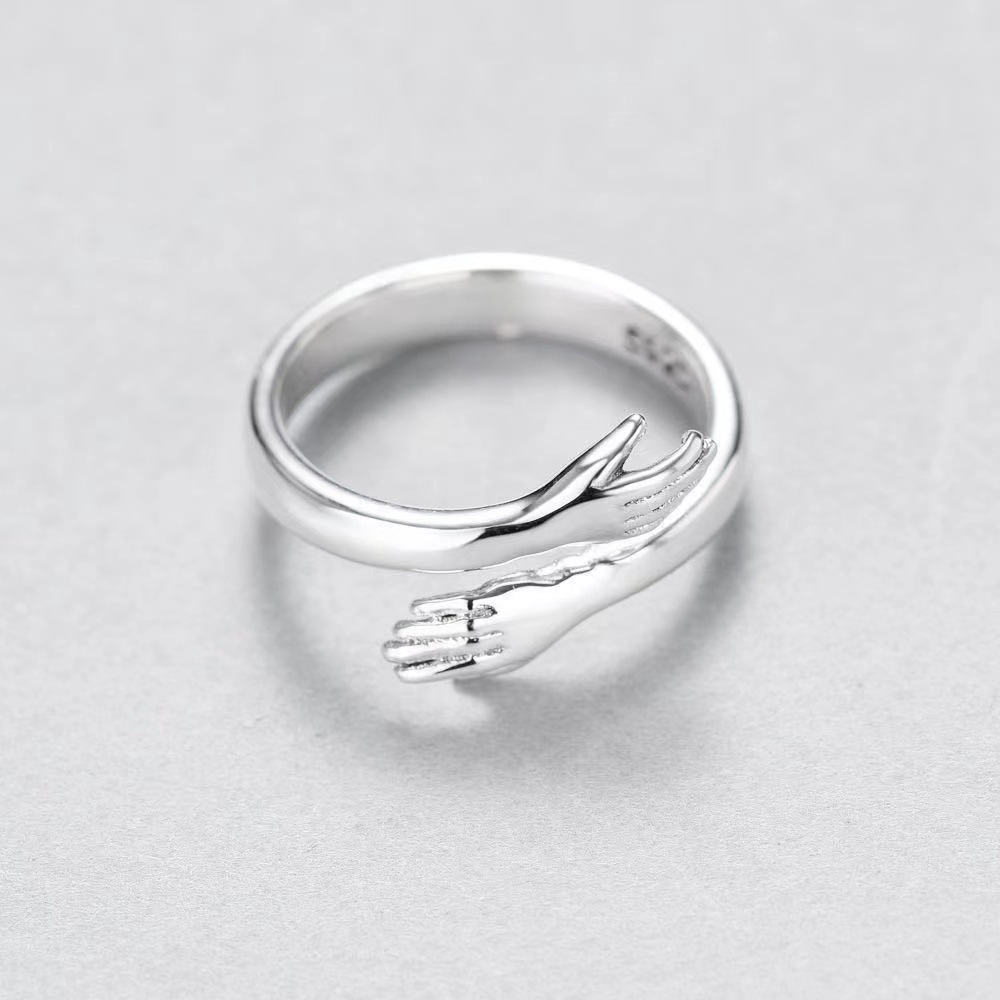 Simple and Sweet Love Hug Ring Female Korean Style Personalized Niche ...