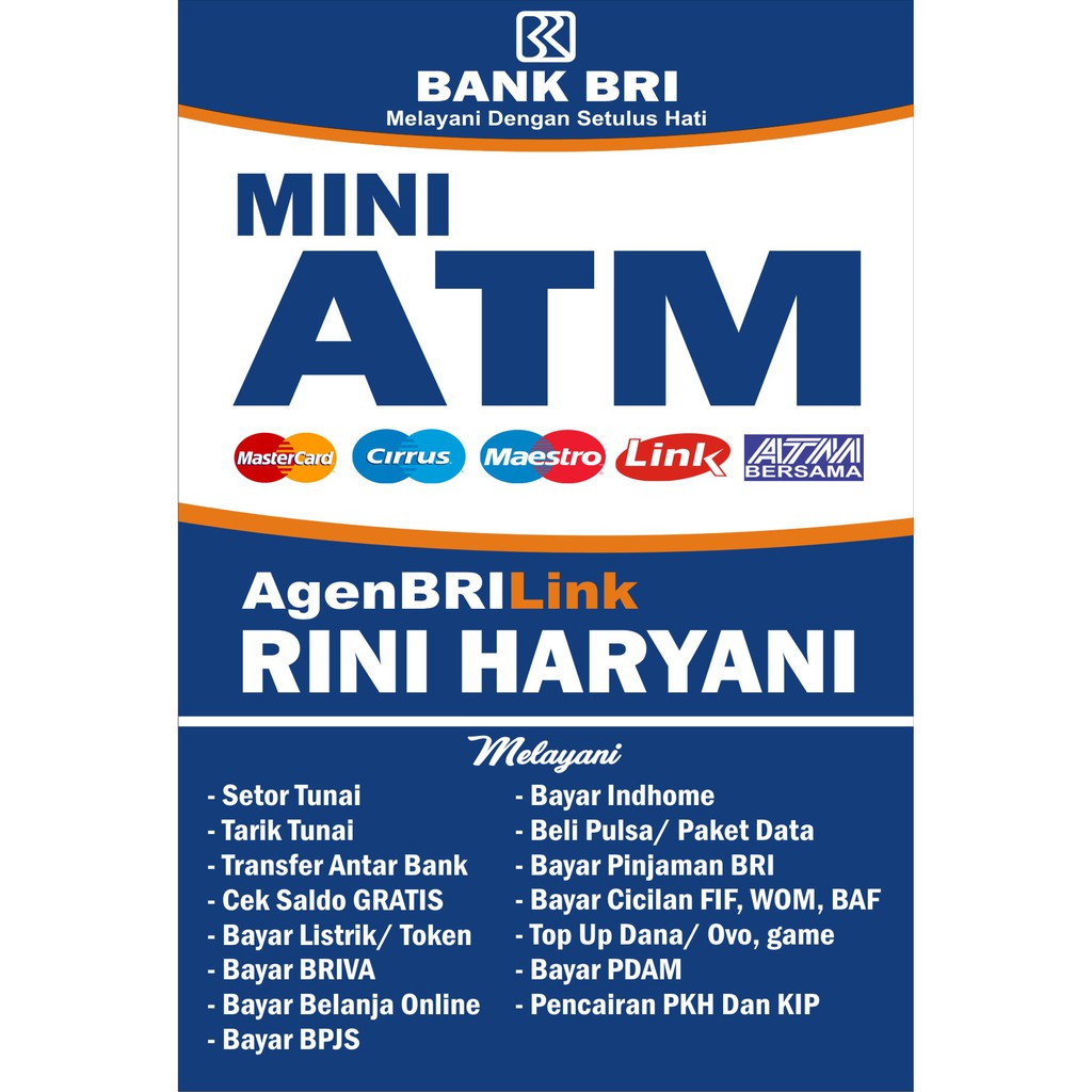 Stiker Brilink atau Stiker Mini ATM BRi untuk ditempel pada Kaca/Besi ...