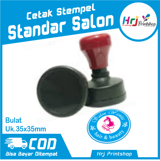 Cetak Stempel Otomatis 2 Warna Ukuran Bulat Standar Stempel Salon ...