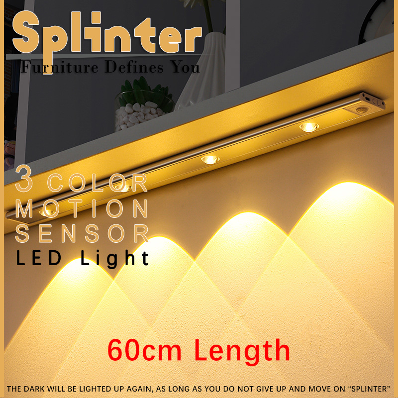 Motion Sensor Light Lighting Wireless LED Type C USB Rechargeable ...