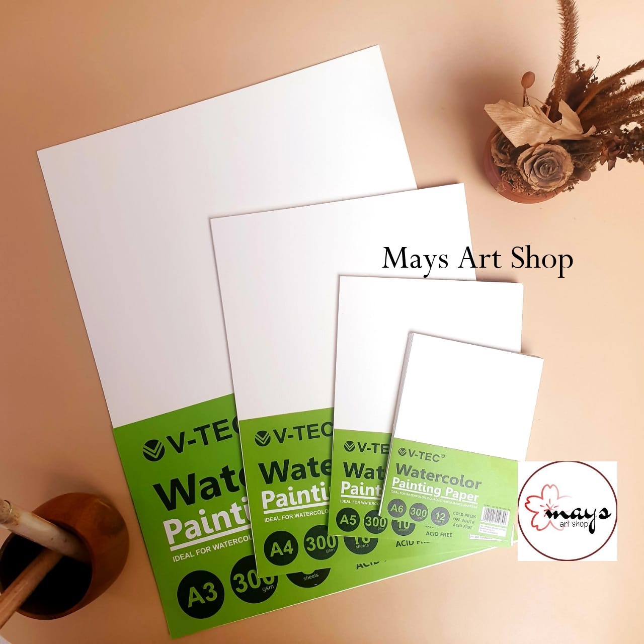 V-Tec Watercolor Painting Paper / Kertas Lukis Vtec Cat Air A3 A4 A5 A6 ...